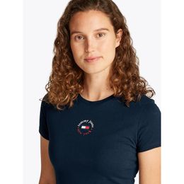 Tommy Jeans Damen &raquo;TJW SLIM ESSENTIAL LOGO 2 TEE&laquo; mit Logoschriftzug blau S (36)