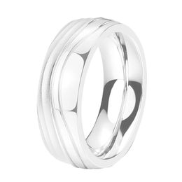 DOOSTI Unisex DOOSTI Trauring &raquo;Schmuck Geschenk Edelstahl Trauring Ehering Partnerring LIEBE&laquo; wahlweise mit oder ohne Zirkonia silber