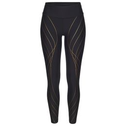 active by Lascana Lascana Active Damen LASCANA ACTIVE Leggings mit schimmerndem Druck, Sportleggings blau XS (32/34), N-Gr