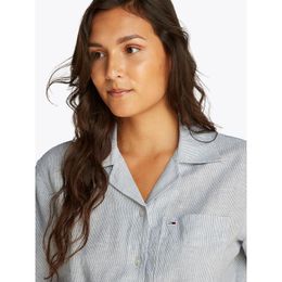 Tommy Jeans Damen T-Shirt &raquo;TJW CRP LINEN SS SHIRT&laquo; mit Brusttasche, Logostickerei blau S (36)