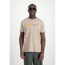 Alpha Industries Kurzarmshirt »Alpha Label T« vintage sand M M Regular Fit Passform: umspielt den Körper locker und komfortabel