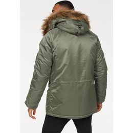 Alpha Industries Damen Parka &raquo;N3B VF 59&laquo; mit Kapuze mit abnehmbarem Kunstfellkragen gr&uuml;n XL