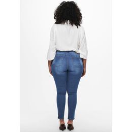 Only Carmakoma Damen Only CARMAKOMA Skinny-fit-Jeans &raquo;CARKARLA REG SK ANKLE ZIP JNS&laquo; mit Rei&szlig;verschluss am Beinabschluss blau 54, L&auml;nge 32