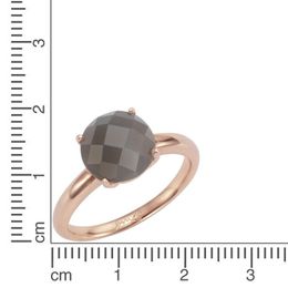 JAMELLI Damen Fingerring &raquo;925 Silber ros&eacute; vergoldet Mondstein grau&laquo; rosa