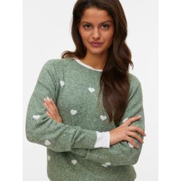 Véro Moda VERO MODA Rundhalspullover »VMDOFFY INTARSIA LS O-NCK PULLOV GA NOOS« mit Strickmuster Laurel Wreath Detail:W. WHITE HEARTS XL XL Pullover von Vero...