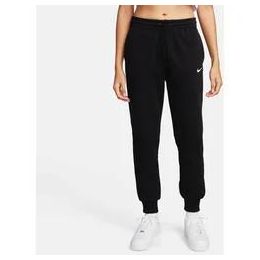 Sporthose Nike SPORTSWEAR "W NSW PHNX FLC MR PANT STD", Damen, Gr. L, N-Gr, schwarz, sail, Obermaterial: 80% Baumwolle, 20% Polyester, Hosen Sporthose, aus angerautem Fleece, mit Kordelzug