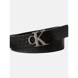 Calvin Klein Jeans Herren Lederg&uuml;rtel &raquo;MNGRM PLQ BCKL 35MM&laquo; schwarz