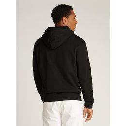 Calvin Klein Jeans Herren Sweatjacke &raquo;WOVEN LABEL ZIP THROUGH HOODIE&laquo; mit Logopatch schwarz L