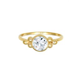 Elli Premium Damen Fingerring &raquo;Verlobungsring Kugeln Topas Edelstein 375 Gelbgold&laquo; gold