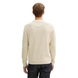 Tom Tailor Herren Tom Tailor Rundhalspullover mit Logostickerei beige XXL