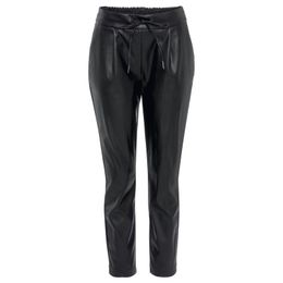Lascana Damen Lascana Schlupfhose aus Lederimitat, bequeme Stoffhose, elegant-chic schwarz 34, N-Gr