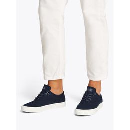 Tommy Hilfiger Herren Sneaker &raquo;TH HI VULC LOW OXFORD TWILL&laquo; , Freizeitschuh, Halbschuh, Schn&uuml;rschuh mit Label an der Ferse blau 45