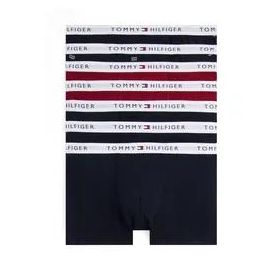 Trunk "7PK TRUNK PRINT", Kinder, Gr. 164/170, 7 Stk., des sky, rouge, des sky flag aop, Jersey, Obermaterial: 95% Baumwolle, 5% Elasthan, Tommy Hilfiger UNDERWEAR, k&ouml;rpernah, Unterhosen, mit Logo-Stretchbund