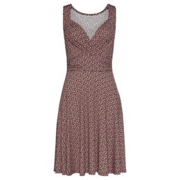 Vivance Damen Jerseykleid mit Alloverdruck in Wickeloptik, Sommerkleid, Strandkleid, casual-chic bunt 36, N-Gr