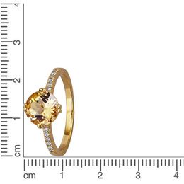 Firetti Damen Fingerring &raquo;Schmuck Geschenk Silber 925 Damenring Ring&laquo; mit Citrin oder Amethyst und Zirkonia (synth.) gelb