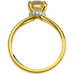 Firetti Damen Goldring &raquo;Schmuck Geschenk Gold 375 Fingerring Ring&laquo; mit Rosenquarz, Zirkonia (synth.) rosa