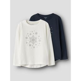 name it Langarmshirt »NMFVIPARTY 2P LS TOP« Packung, 2 Stk. tlg. Cloud Dancer 110 110 2-er Pack Shirts von name it für Mädchen