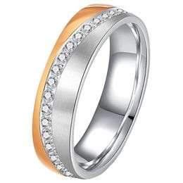 DOOSTI Unisex DOOSTI Trauring &raquo;Schmuck Geschenk Edelstahl Trauring Ehering Partnerring LIEBE&laquo; wahlweise mit oder ohne Zirkonia rosa