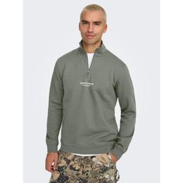Only & Sons ONLY & SONS Sweatshirt &raquo;ONSCURATED REG HALF ZIP SWEAT&laquo; Castor Gray XL XL Sweater mit Rei&szlig;verschluss von Only & Sons