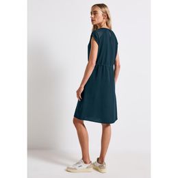 Street One Damen Street One Shirtkleid Eingrifftaschen mit Mesh-Details blau 40, N-Gr