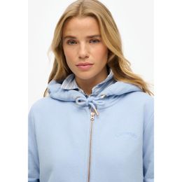 Superdry Damen Kapuzensweatjacke &raquo;ESSENTIAL LOGO ZIPHOOD HB&laquo; blau L