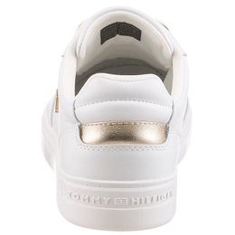Tommy Hilfiger Plateausneaker »ESSENTIAL ELEVATED COURT SNEAKER«, Freizeitschuh, Halbschuh, Schnürer im Basket-Look weiß-goldfarben 39 39 Schnürer...