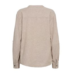 Freequent Damen Freequent Langarmbluse &raquo;FQLAVA-SHIRT&laquo; Leinenmix, mit V-Ausschnitt geschlitzt beige XL