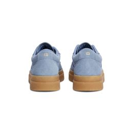 Tommy Hilfiger Damen Plateausneaker &raquo;MODERN COURT SNEAKER SUEDE&laquo; , Freizeitschuh, Halbschuh, Schn&uuml;rer mit weich gepolstertem Schaftrand blau 38