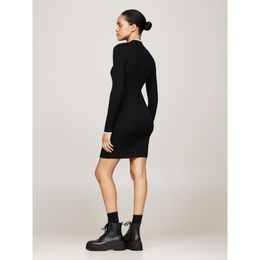 Tommy Jeans Damen Strickkleid &raquo;TJW METALLIC TIP ZIP SWTR DRESS&laquo; mit Glitzer, Zipper schwarz M (38), N-Gr