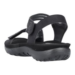 Rieker Riemchensandale, Sommerschuh, Sandalette, Keilabsatz, mit Gummizügen schwarz 41 41 Sandale in sportivem Look, mit Klettriemchen