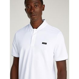 Calvin Klein Herren Poloshirt &raquo;STRETCH PIQUE STAND COLLAR POLO&laquo; mit kontrastfarbenen Kanten wei&szlig; M
