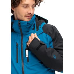 Maier Sports Damen Skijacke &raquo;Chopok&laquo; Herren Winterjacke mit RV-Taschen und Kapuze, wasserdicht blau 54
