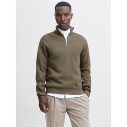 Jack & Jones Jack & Jones Herren Troyer &raquo;JPRBLAMILANO STITCH KNIT HALF ZIP SN&laquo; mit kurzem Rei&szlig;verschluss L