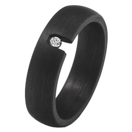 DOOSTI Kinder DOOSTI Trauring &raquo;Schmuck Geschenk CARBON Trauring Ehering Partnerring LIEBE&laquo; wahlweise mit oder ohne Zirkonia schwarz