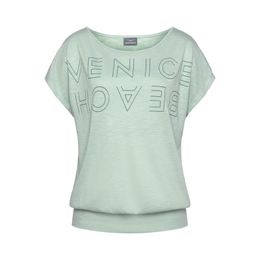 Venice Beach Damen Rundhalsshirt mit Logoprint, T-Shirt, sommerlich-sportlicher Look gr&uuml;n 36/38