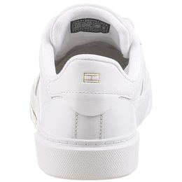 Tommy Hilfiger Damen Plateausneaker &raquo;ESSENTIAL CHIC COURT SNEAKER&laquo; , Freizeitschuh, Halbschuh, Schn&uuml;rer, goldfarbenen Details im Plateau wei&szlig; 36