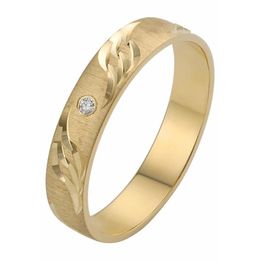 Firetti Unisex Trauring &raquo;Schmuck Geschenk Gold 375 Hochzeit Ehering "LIEBE" Welle&laquo; Made in Germany, wahlweise mit oder ohne Brillant gold