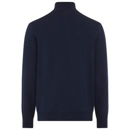 Gant Herren Stehkragenpullover &raquo;COTTON/WOLL HALF ZIP&laquo; mit Rippstrick-Details, normale Passform blau S