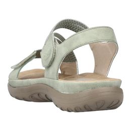 Rieker Damen Riemchensandale Sommerschuh, Sandalette, Keilabsatz, mit Gummiz&uuml;gen gr&uuml;n 40