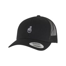 Mister Tee Cap "Crossed Fingers Handsign Retro Trucker Cap" in Schwarz | Gr.: onesize