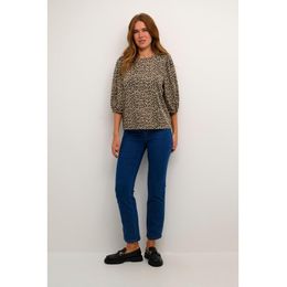 Kaffe Langarm-Shirt KAjanni Regular fit in Leopard Jacquard | Gr.: M