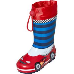 Playshoes Kinder Gummistiefel "Gummistiefel Rennwagen" in Rot | Gr.: 22