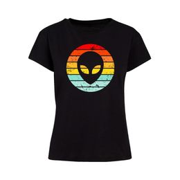 F4NT4STIC Box Tee Alien Retro Sonnenuntergang in schwarz | Gr.: XS