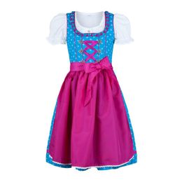 Nübler Nübler Kinderdirndl 3-teilig Emilia in Türkis-Fuchsia | Gr.: 92