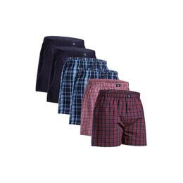 DANISH ENDURANCE Boxershorts Organic Woven in blue/red mix | Gr.: 3XL