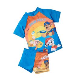 PAW PATROL Schwimmset UV-Schutz 50+ Badeanzug Set Oberteil und Hose Zweiteiler in blau | Gr.: 110/116