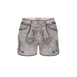 Nübler Nübler Lederhose Hotpant Tiana in Silber | Gr.: 42