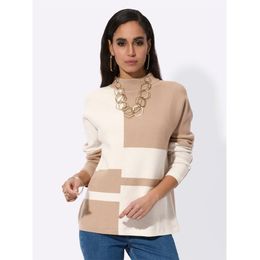 CRÉATION L creation L Jacquard-Pullover in beige-ecru-gemustert | Gr.: 42