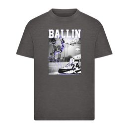 Mister Tee Shirt "Kids Ballin Hard Tee" in Grau | Gr.: 146/152