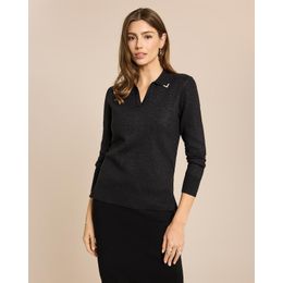 Pfeffinger Pullover mit Kragen und Glanzgarn